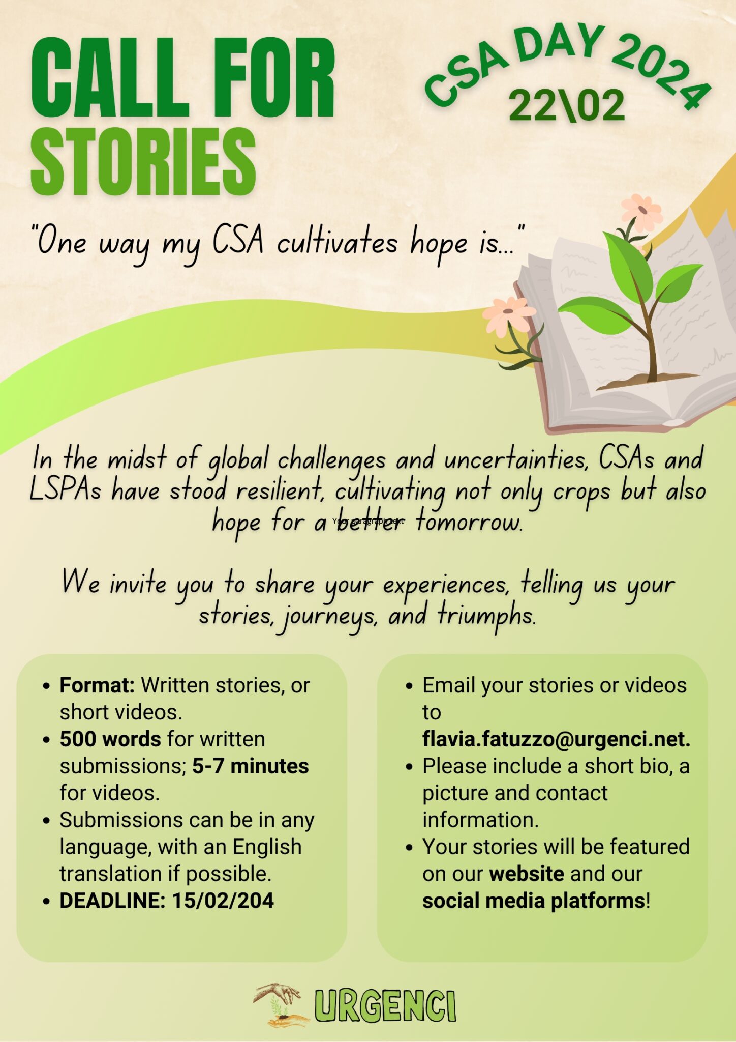 Let’s Celebrate CSA Day! Call for Stories – Urgenci